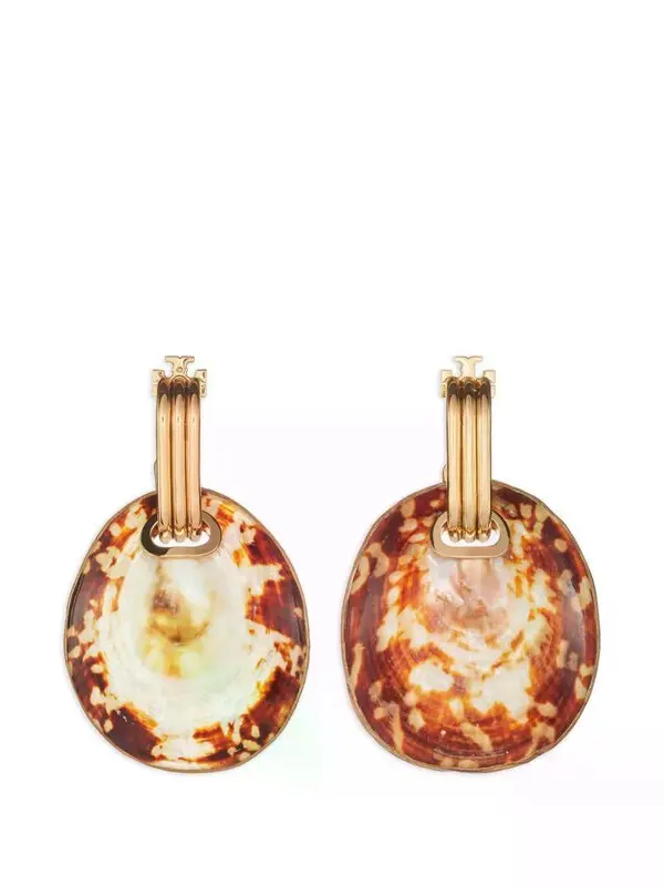 Tory Burch Runway Shell Drop Earrings - Gold