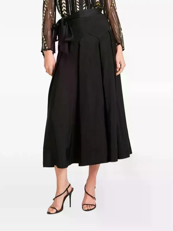 TEMPERLEY LONDON Elodie Pleated Midi Skirt - Black