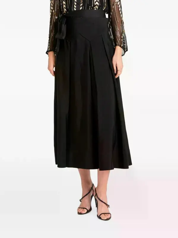 TEMPERLEY LONDON Elodie Pleated Midi Skirt - Black