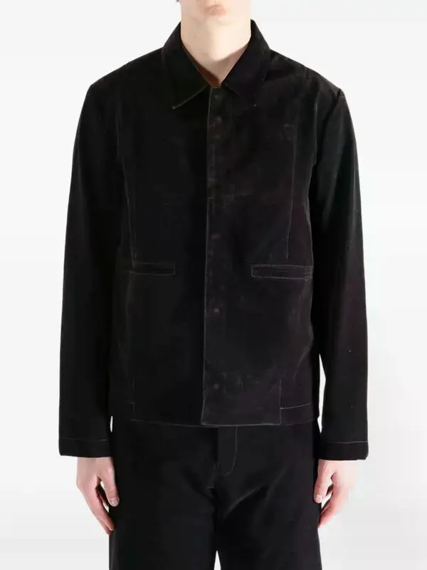 OMAR AFRIDI Velvet-effect Shirt Jacket