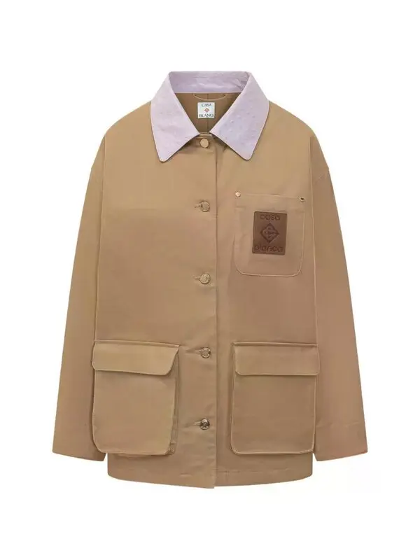 Casablanca Leather-collar Patch-pocket Jacket