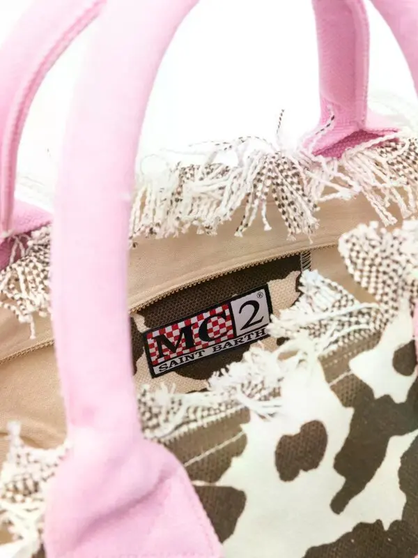 MC2 SAINT BARTH Vanity Cow-print Tote Bag - White