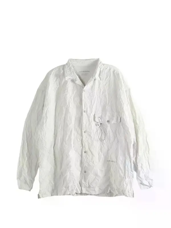 AND WANDER Crinkled-effect Shirt - Neutrals