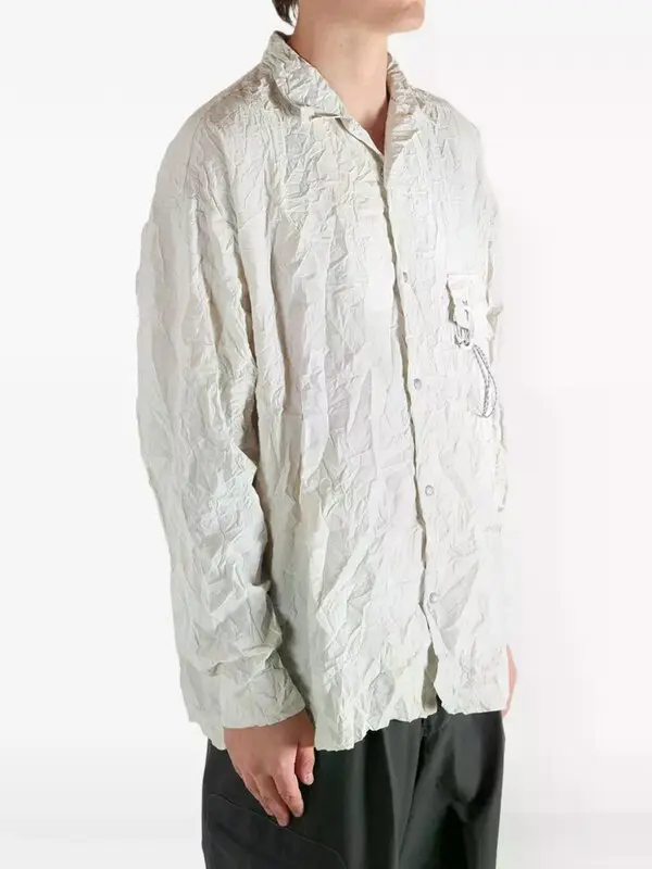AND WANDER Crinkled-effect Shirt - Neutrals