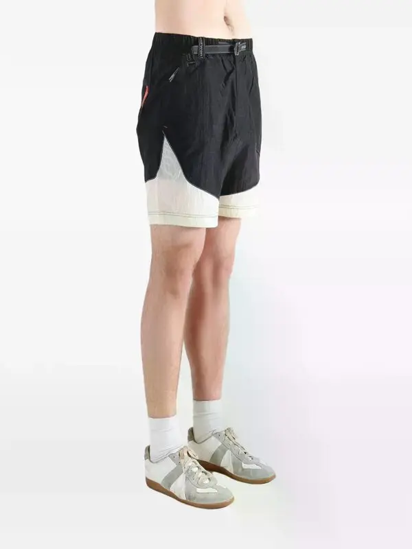 AND WANDER X Roa Panelled Belted Shorts - Black