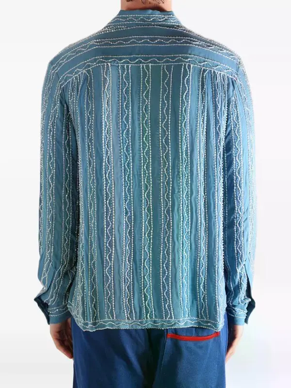 BODE Beaded Sea Stripe Shirt