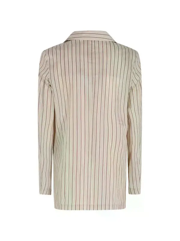 MYTHS Stripe-pattern Double-breasted Coat