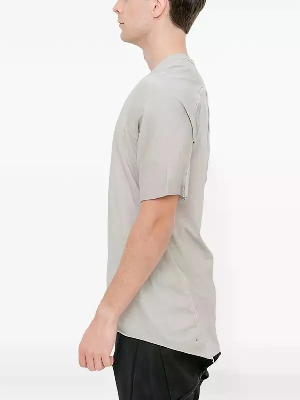 ISAAC SELLAM EXPERIENCE Leather-trimmed Raw-cut T-shirt