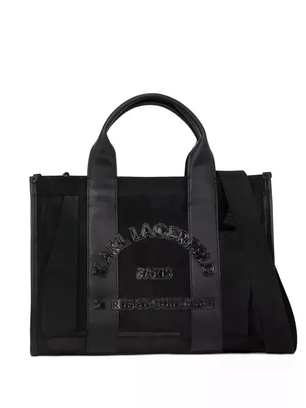 Karl Lagerfeld Rue St-guillaume Mesh Tote - Black