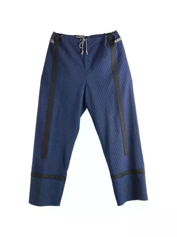 KIKO KOSTADINOV Textured Contrast-panel Trousers - Blue