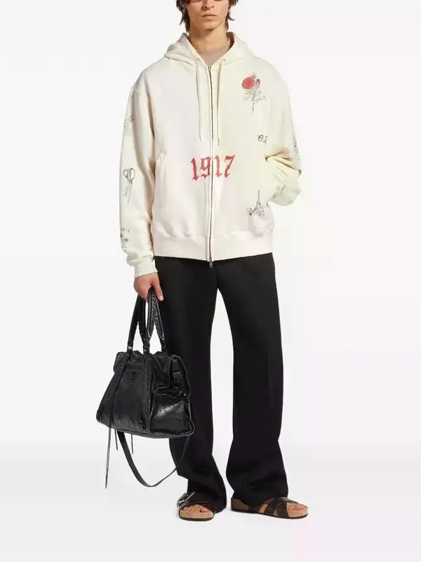 Balenciaga Graphic-print Zip-up Hoodie