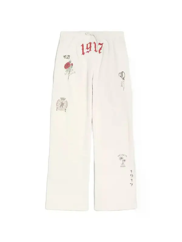 Balenciaga Tattoo Baggy Sweatpants In Cream - Neutrals