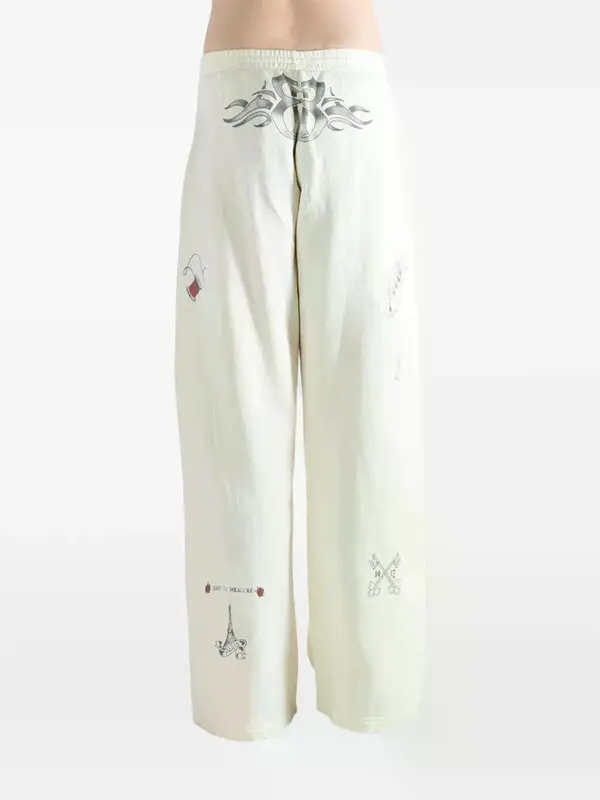 Balenciaga Tattoo Baggy Sweatpants In Cream - Neutrals