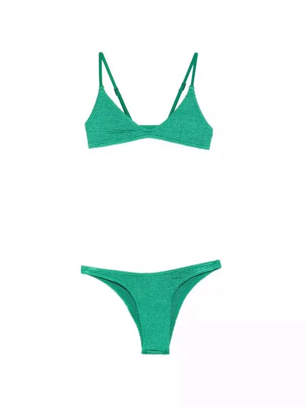 Bond Eye Crinkle-texture Bikini - Green