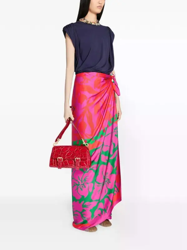 Dries Van Noten Buckle Leather Shoulder Bag - Red