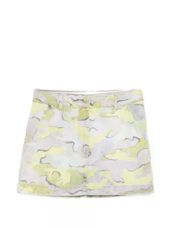 Pinko Camouflage-print Mini Skirt - Grey