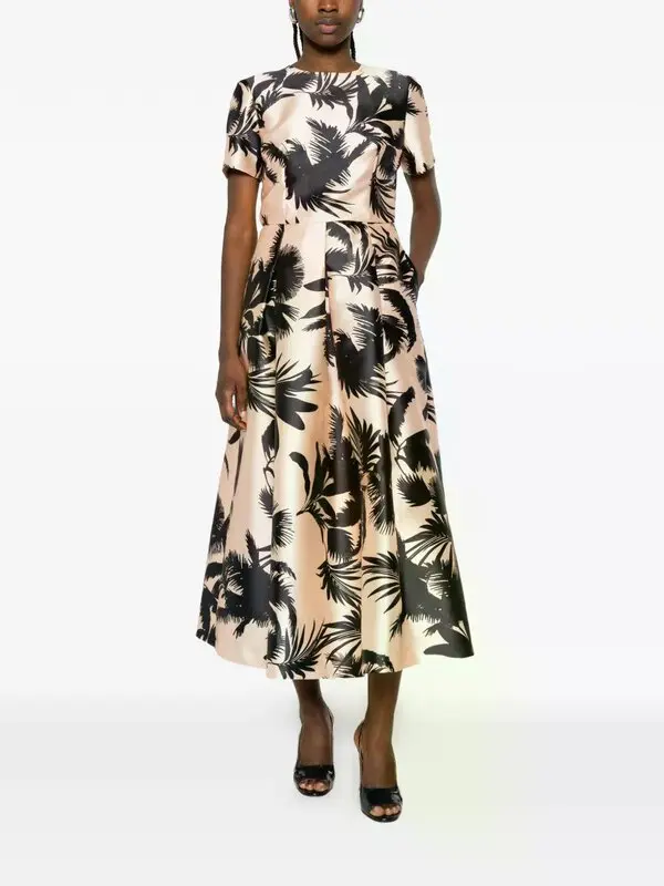 LUNATICA MILANO Palm Leaf-print Midi Dress