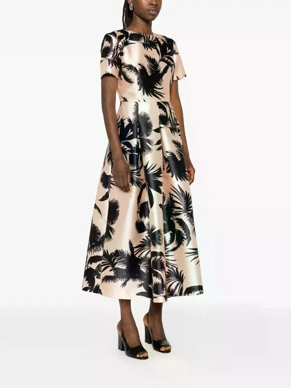 LUNATICA MILANO Palm Leaf-print Midi Dress