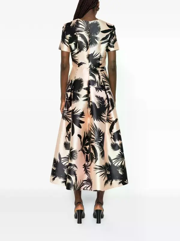LUNATICA MILANO Palm Leaf-print Midi Dress