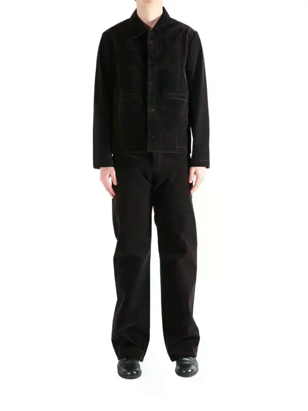 OMAR AFRIDI Velvet-effect Shirt Jacket