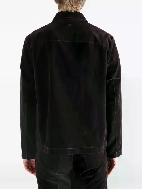 OMAR AFRIDI Velvet-effect Shirt Jacket