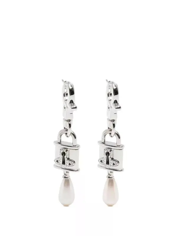 VIVIENNE WESTWOOD Small Celestia Orb Padlock Earrings - Silver