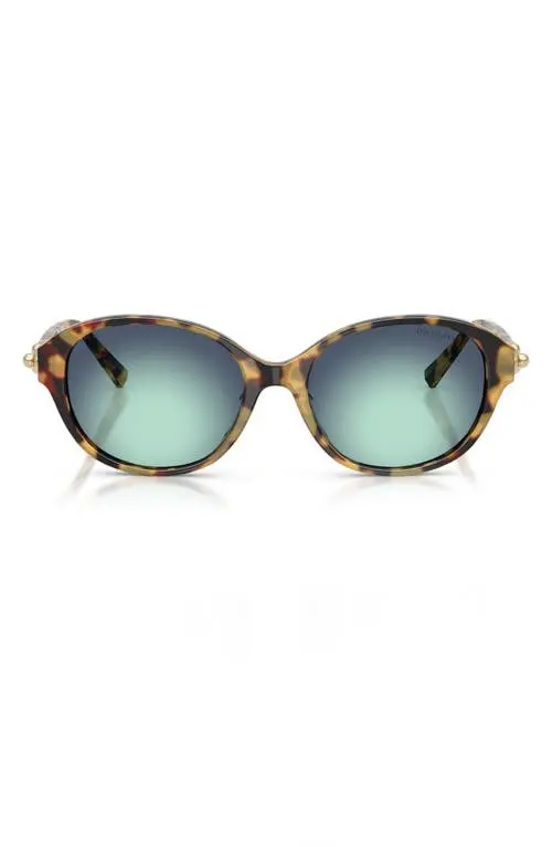Tiffany & Co. 54mm Round Sunglasses - Blonde Havana/azure Radial