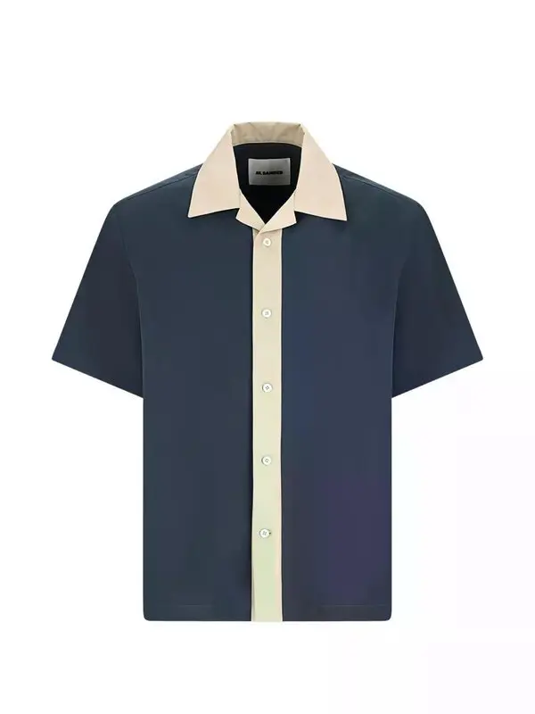 JIL SANDER Contrast-collar Short-sleeved Shirt