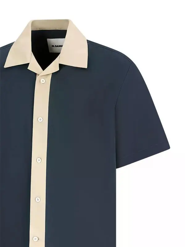JIL SANDER Contrast-collar Short-sleeved Shirt