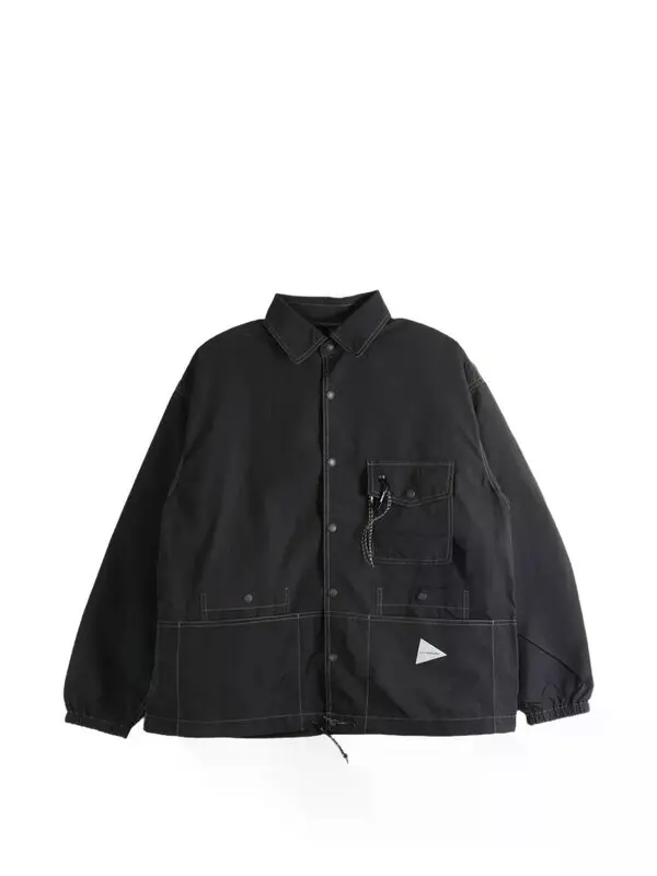 AND WANDER Contrast-stitch Pocket-detail Jacket - Black
