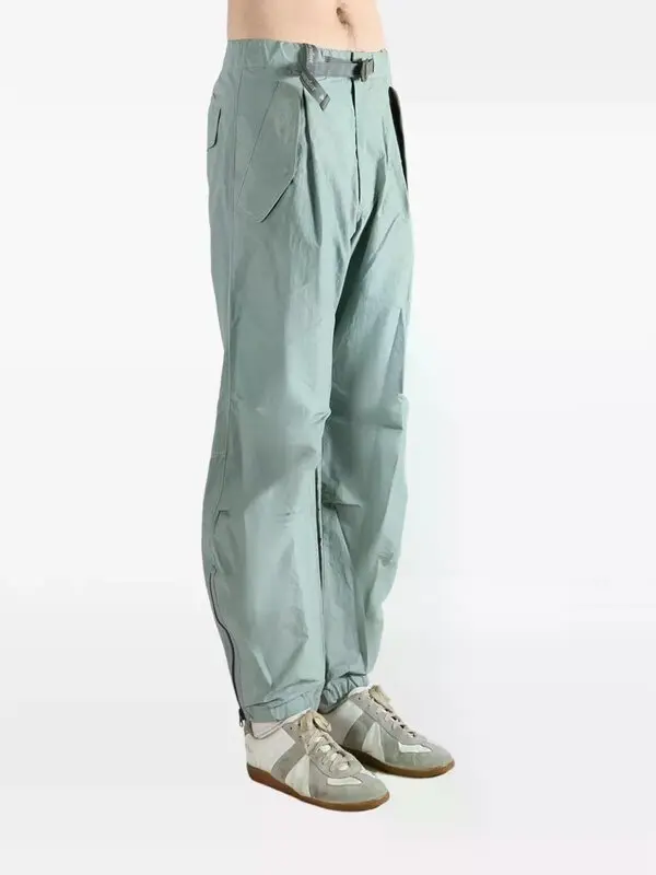 AND WANDER Belted Zip-cuff Trousers - Green