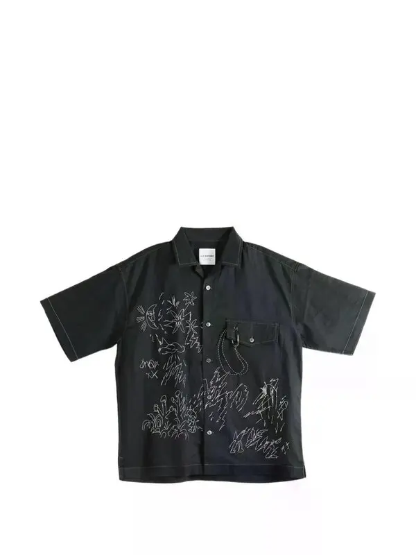 AND WANDER Embroidered Short-sleeve Shirt