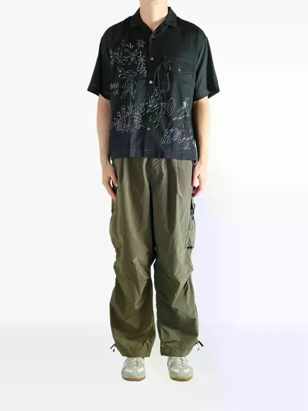 AND WANDER Embroidered Short-sleeve Shirt