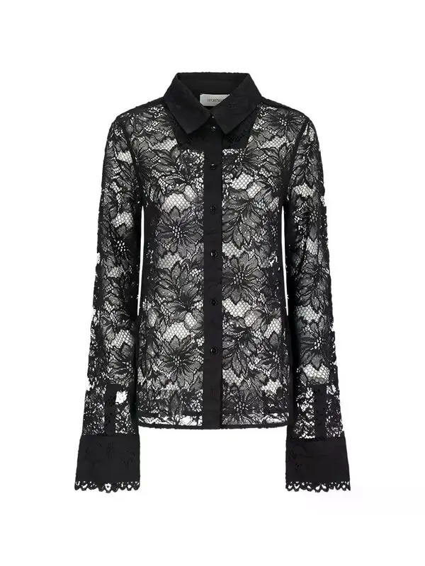 Sportmax Floral Lace Shirt - Black