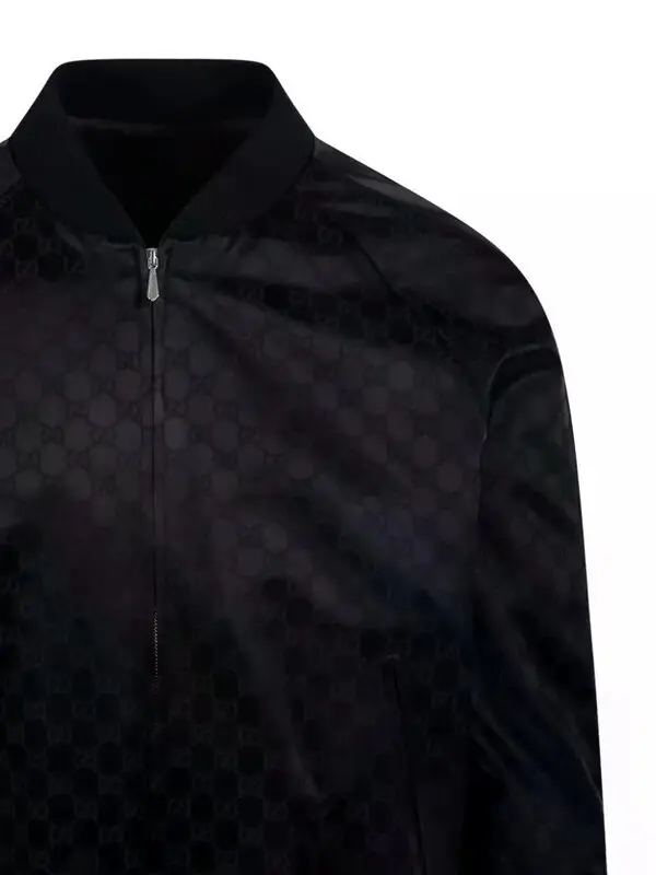 Gucci Gg Cotton Satin Zip Jacket