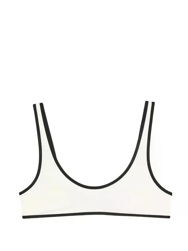 Kiki De Montparnasse Contrast Trim Bikini Top - White
