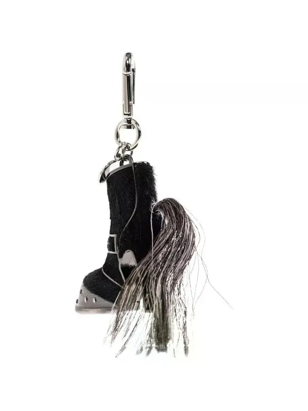 Alexander McQueen Leather Keyring - Black