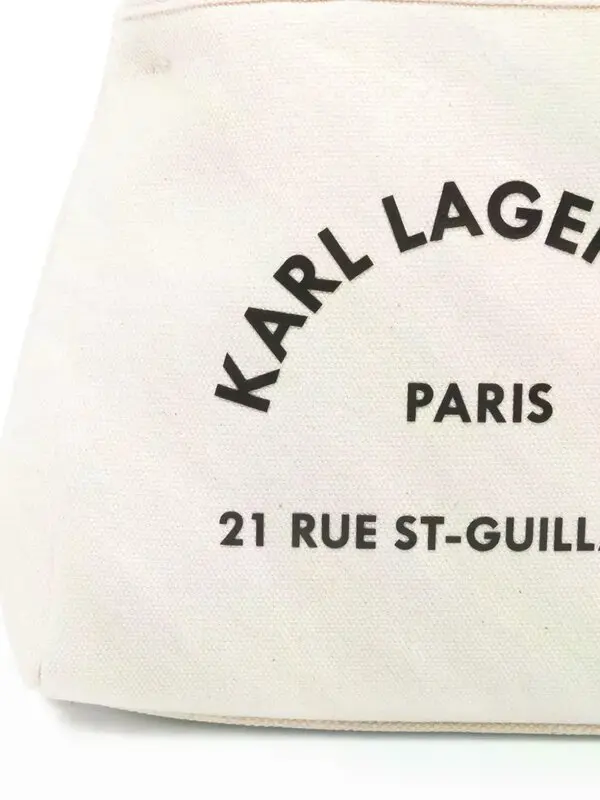 Karl Lagerfeld Mini Logo-print Canvas Tote - Neutrals