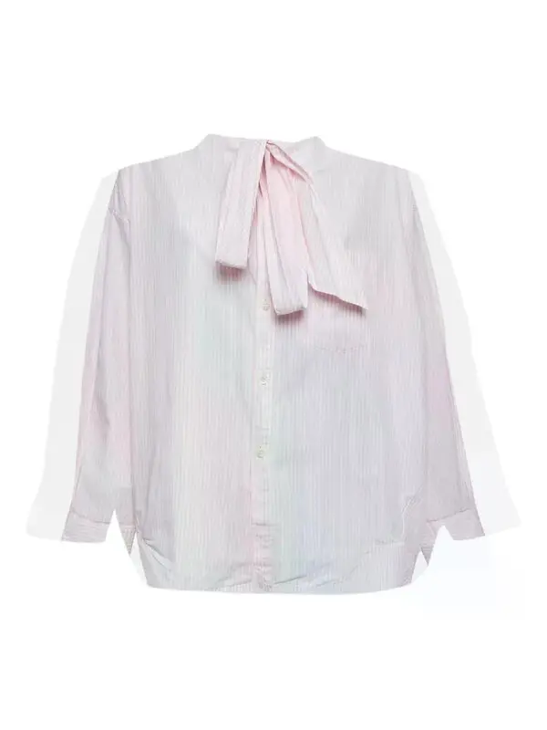 Balenciaga Striped Tie-neck Shirt - Pink
