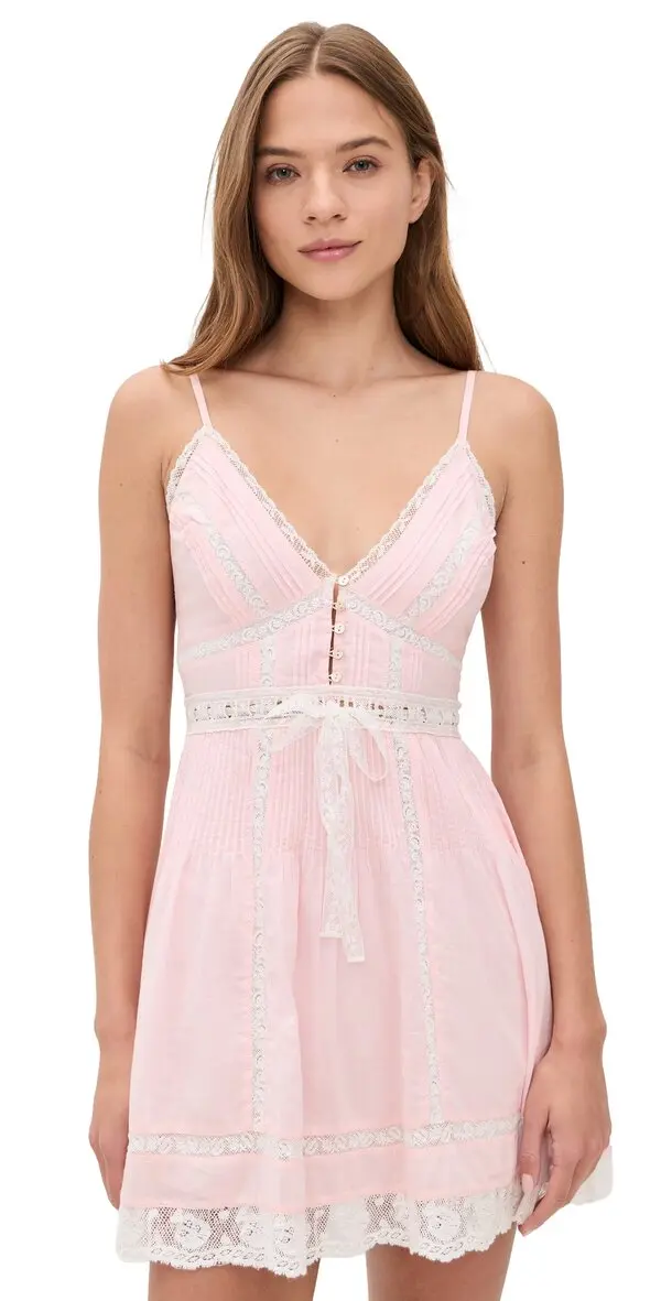 LoveShackFancy Zirelle Mini Dress - Pink