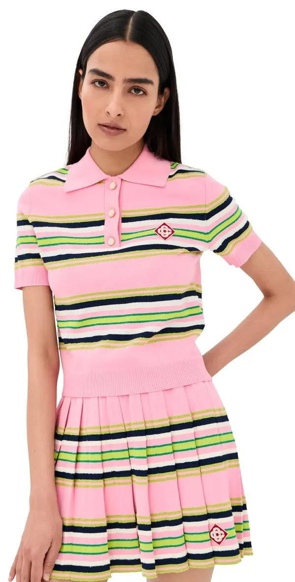 Casablanca Stripe Fitted Polo - Multi