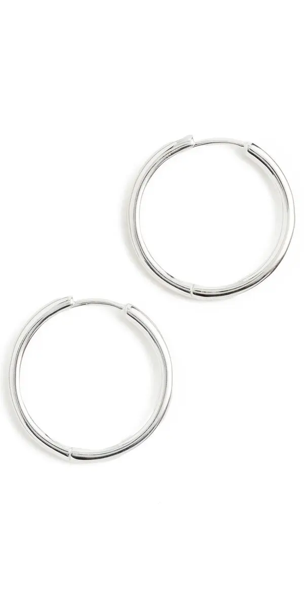 Madewell Demi Skinny Hoop Earrings - Silver