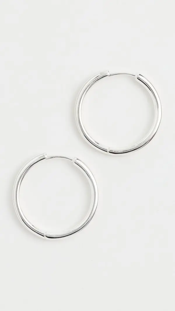 Madewell Demi Skinny Hoop Earrings - Silver
