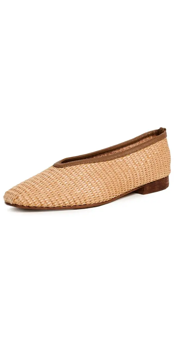Kaanas Avenne Raffia Flats - Honey
