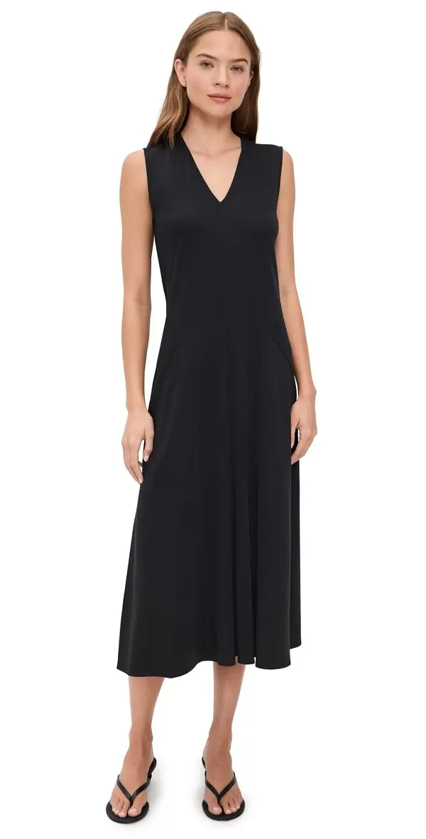 Theory Easy Curve Maxi Dress - Black