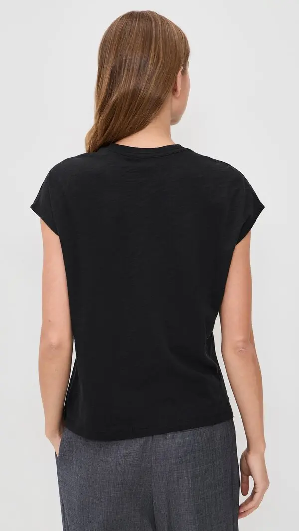 Theory Bind Neck Boxy Tee - Black
