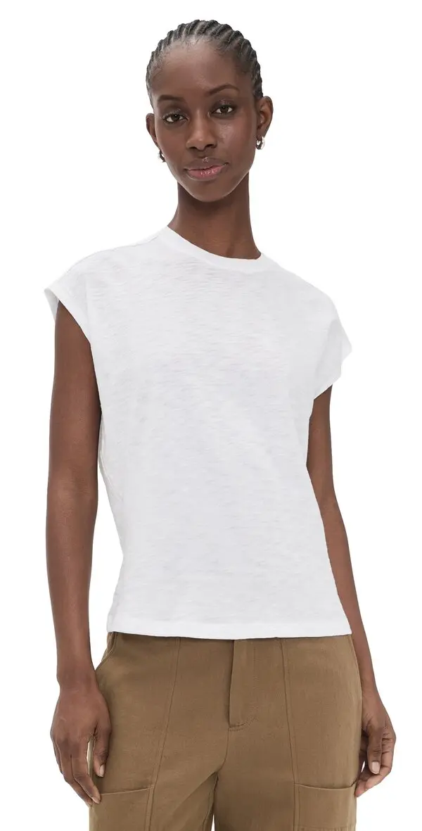 Theory Bind Neck Boxy Tee - White