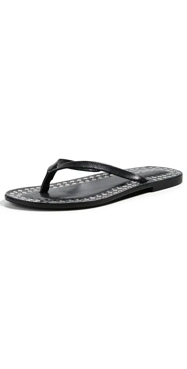 Jeffrey Campbell Katrina Flip Flops - Black Silver