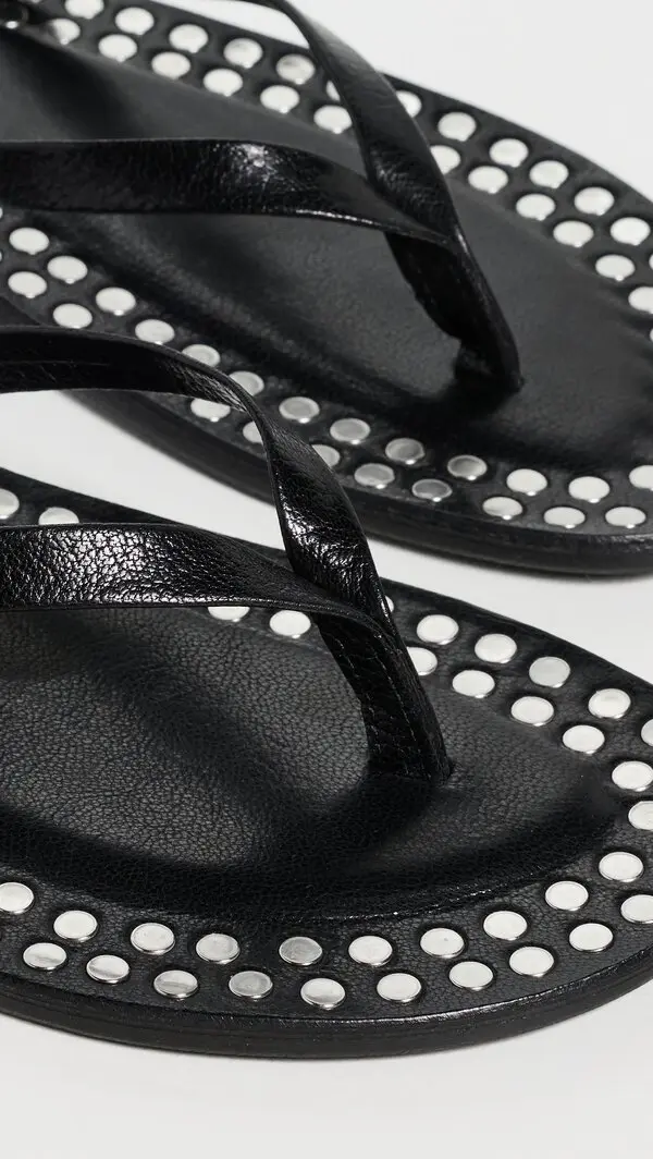 Jeffrey Campbell Katrina Flip Flops - Black Silver