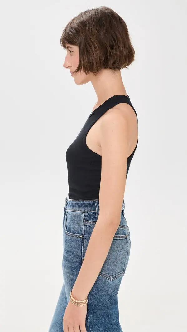 Commando Ribbed Crewneck Tank Top - Black